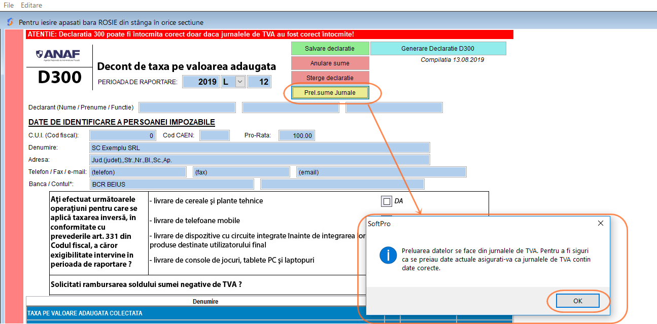 D300 și D394 - Întocmirea declarațiilor - SoftPro