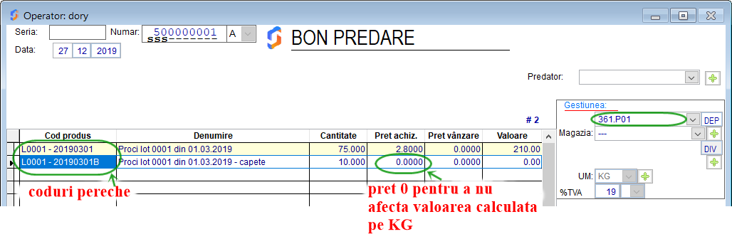 Variante de lucru pentru evidența animalelor de îngrășat - SoftPro