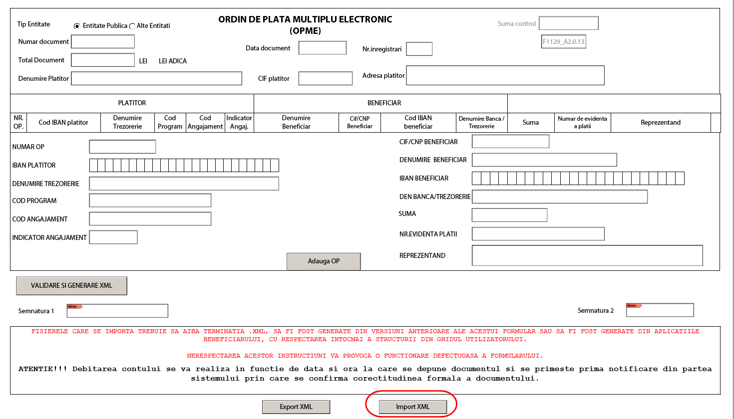 WinConta - Operare OPM (ordin de plată electronic trezorerie) - SoftPro