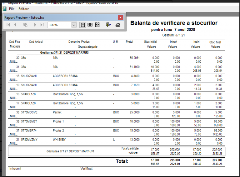Inițializare stocuri - SoftPro