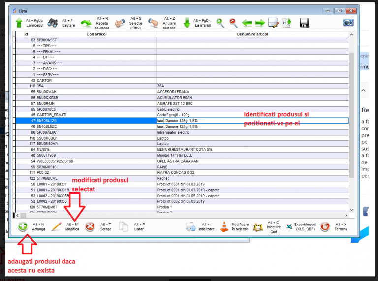 Inițializare stocuri - SoftPro