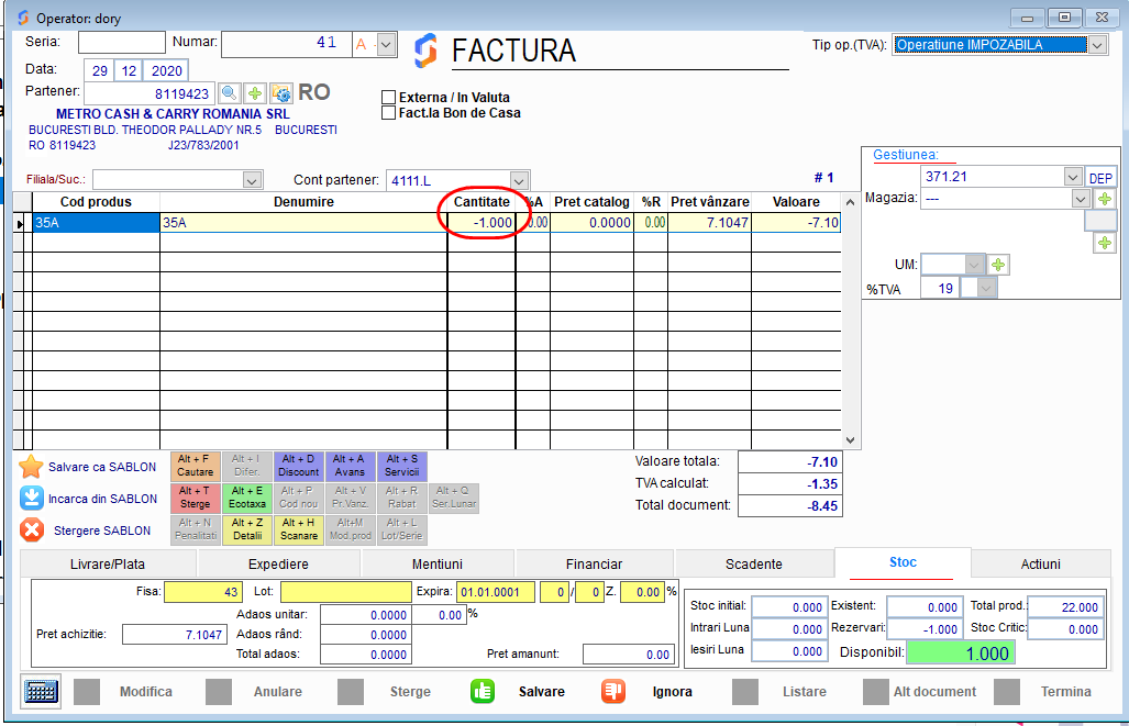 WinGest - Stornare facturi - SoftPro