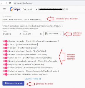_ D406 - Fișierul Standard de Control Fiscal SAF-T - declarația periodică (lunară sau ...